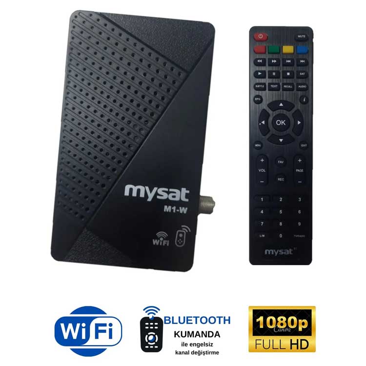 Mysat M1-W Bluetooth Kumanda, Dahili Wifi Full HD Dijital Uydu Alıcısı ...